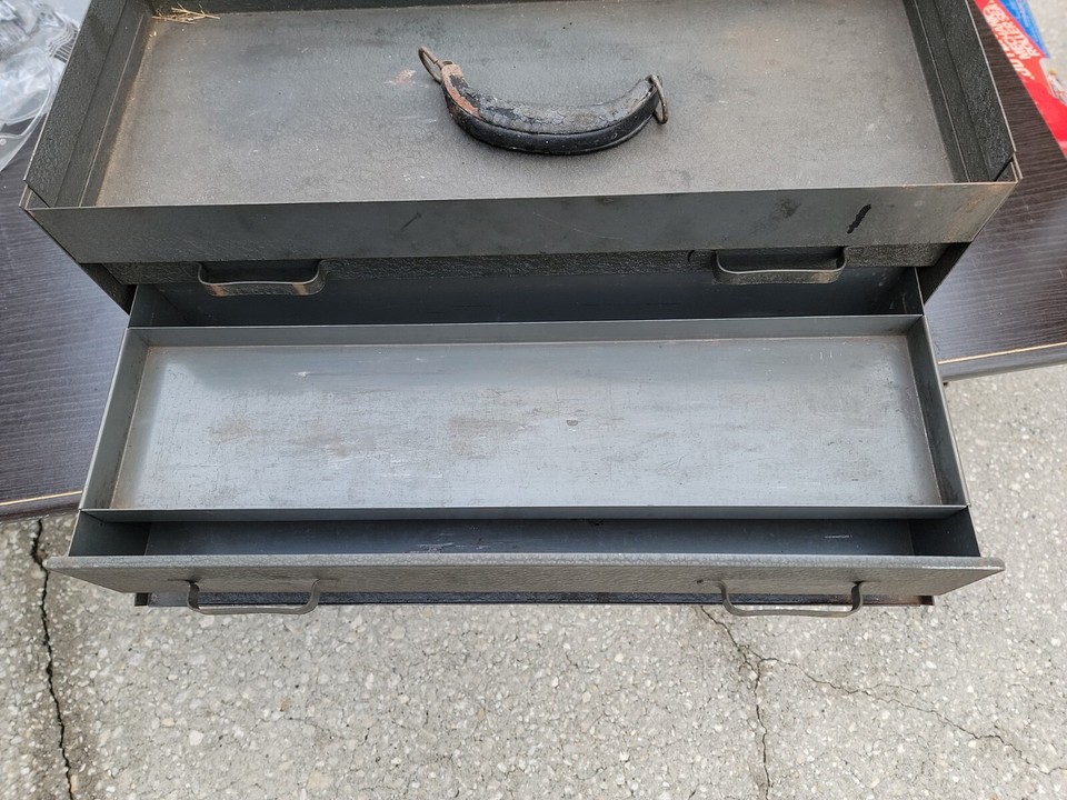 Antique Vintage Snap On Tool Box Chest Green Tombstone Style 2 Drawer ...