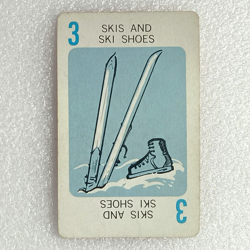 Mystery Date 1965 Blue Outfit card 3 Skis and Ski Shoes game ...