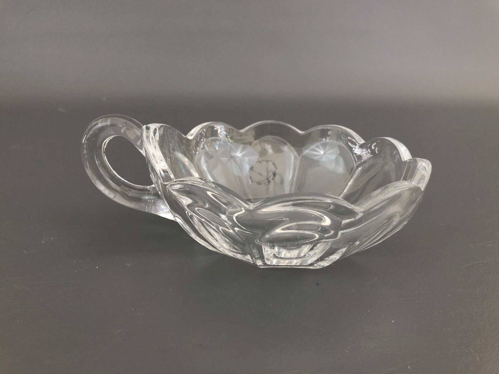 Antique Edwardian A.H. Heisey clear pressed glass nappy COLONIAL 1900s ...