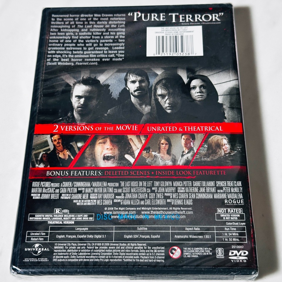 The Last House on The Left - DVD - New / Sealed - Unrated | eBay