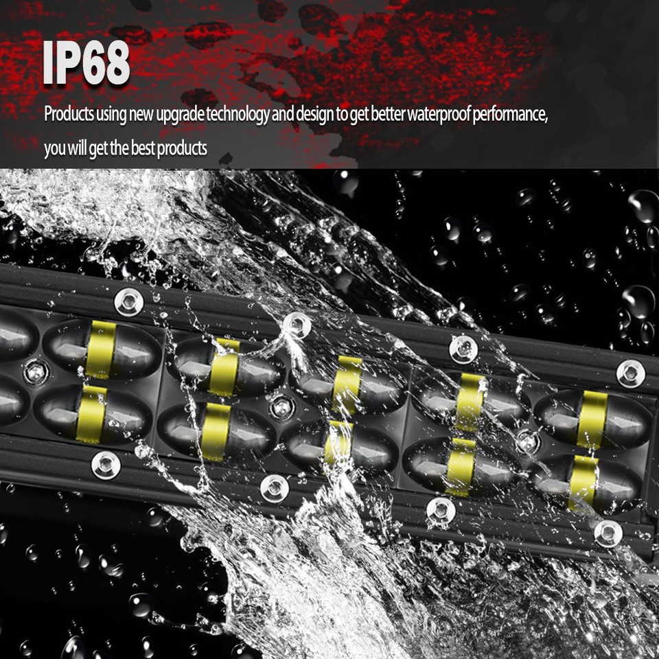Roof 52'' LED Light Bar w/Wire+2x 4" Pods+2x 7" headlights Kit For Jeep ...