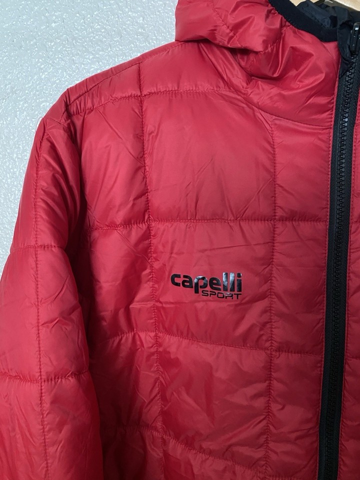 Capelli Sport Reversible Puffer Down Hooded Zip Jacket Red/Black Men’s ...