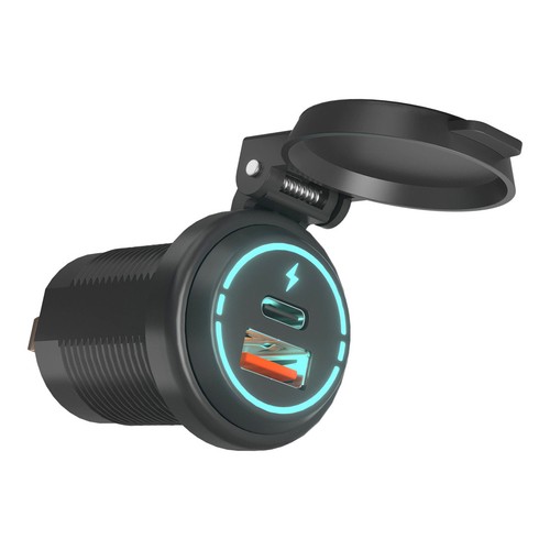 Car Type-C USB Port Fast Charger QC3.0 Phone Charging Power Outlet ...