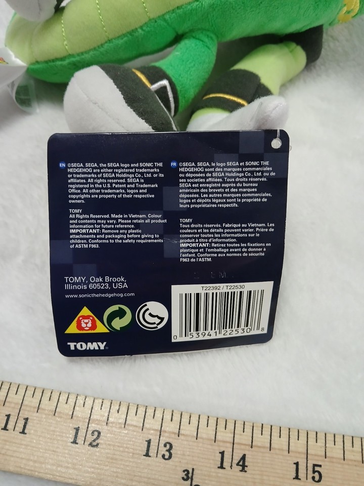 Vector Plush Sonic The Hedgehog By Tomy Toy Brand New | eBay