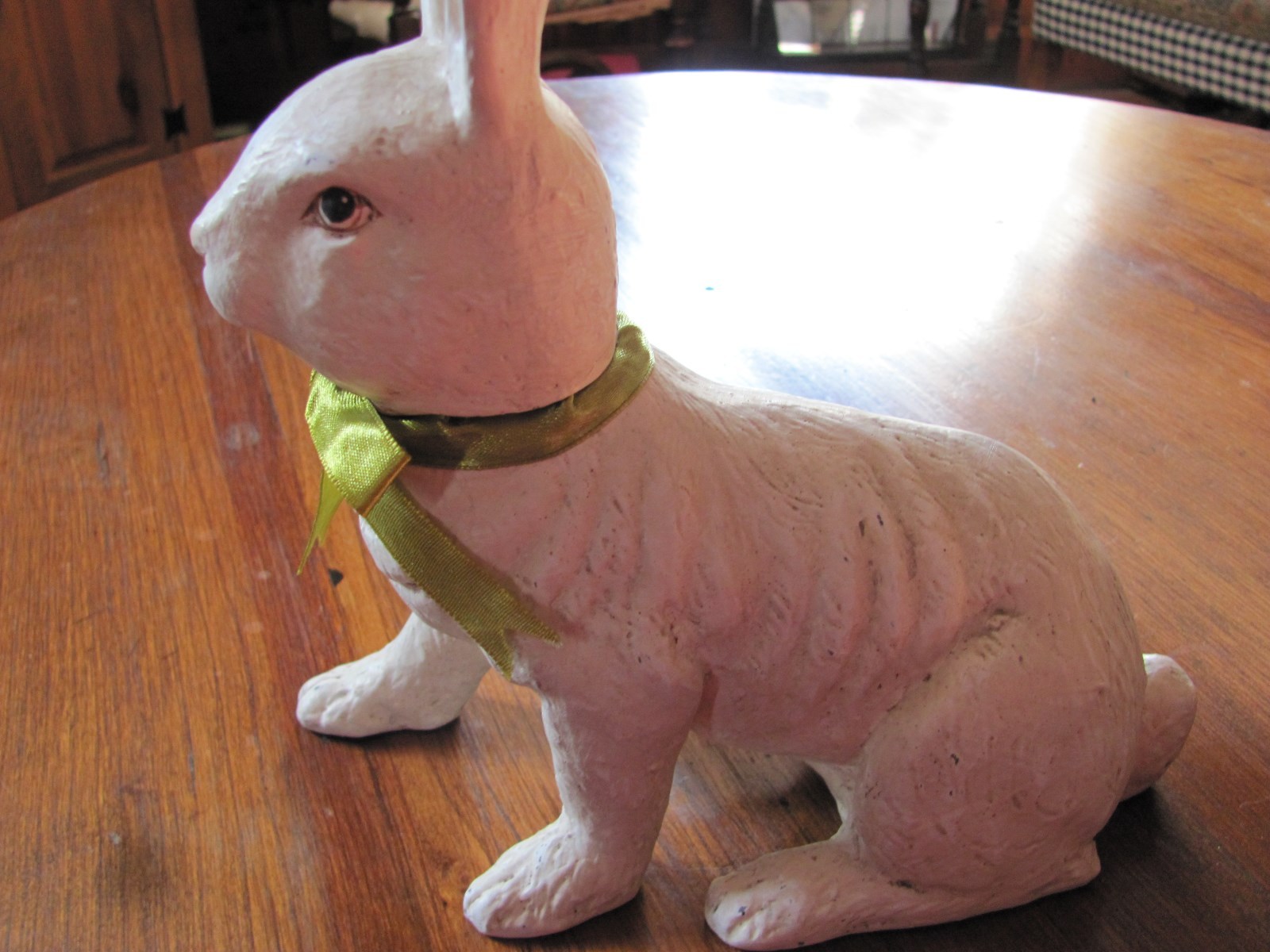 Large 8 1/2" White German Repro Paper Mache Bunny Rabbit Candy ...