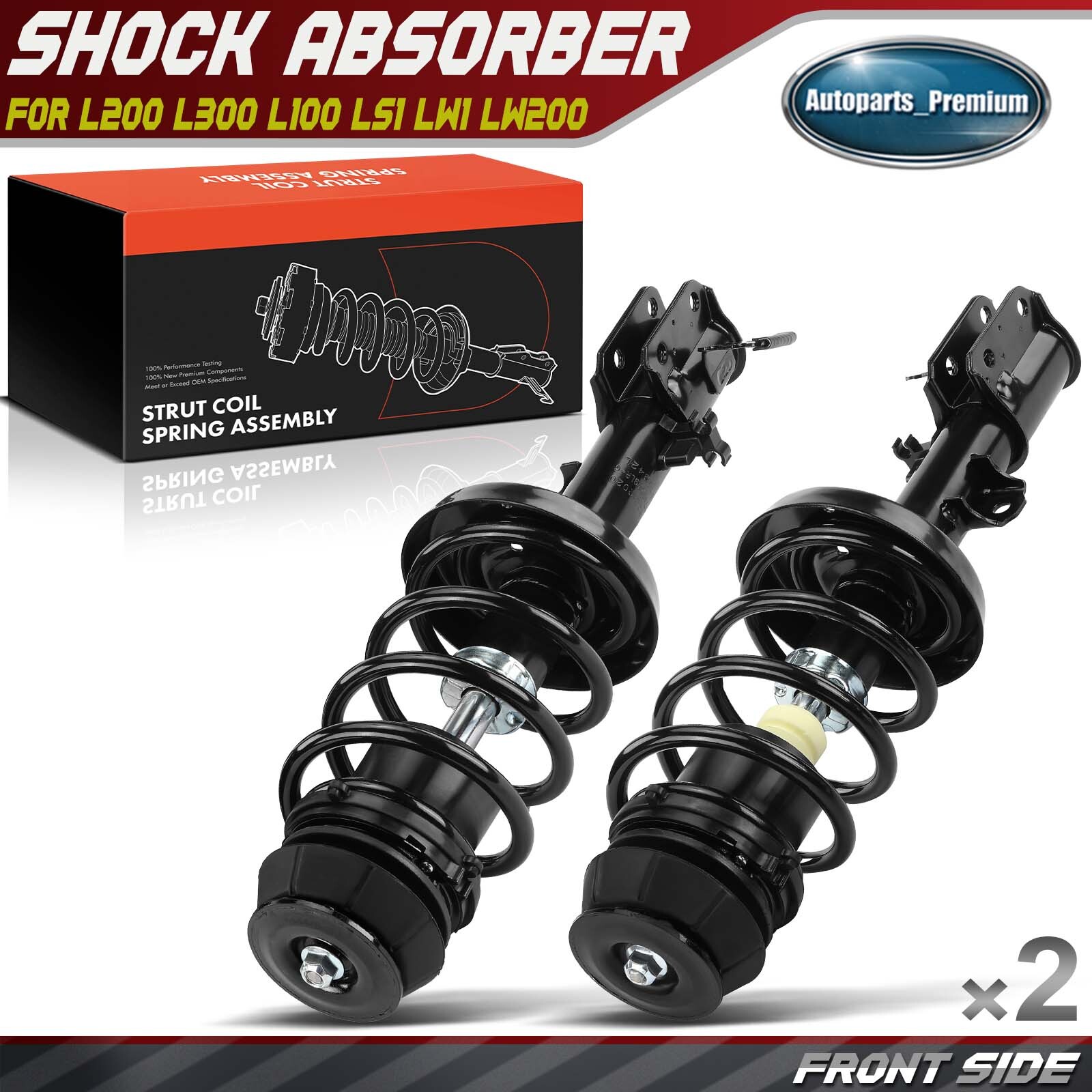 2x Front Complete Strut & Coil Spring Assembly for L200 L300 L100 LS1 ...