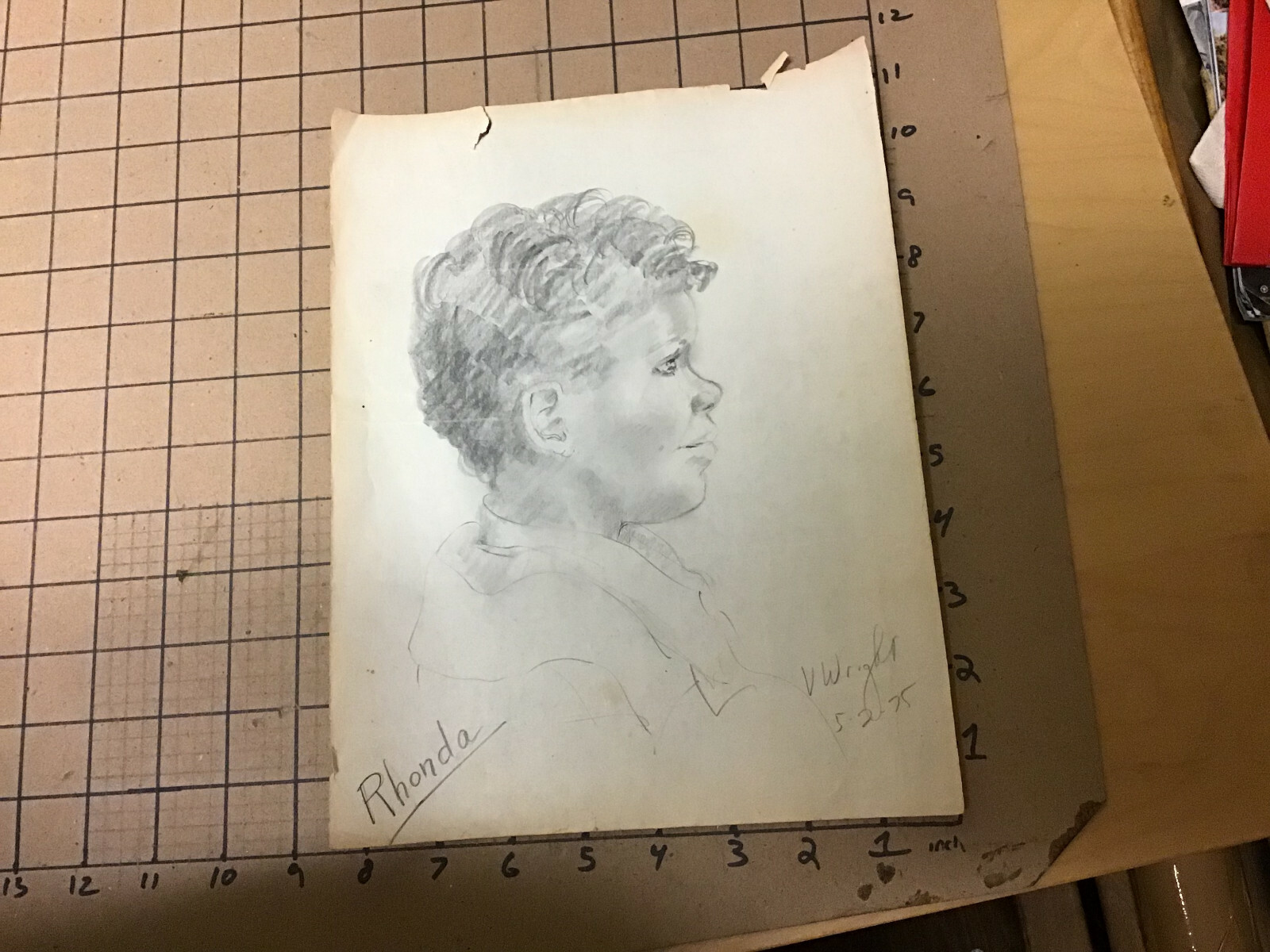 Original African American drawing of RHONDA by V Wright 5-2-1975 | eBay