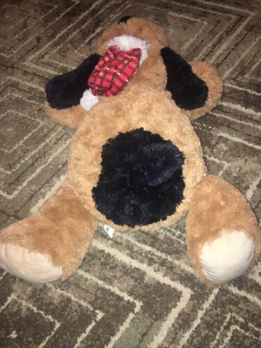 Hugfun Dog Plush Stuffed Animal Red Plaid Christmas Hat Large 25 Hong ...