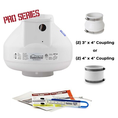 NEW RadonAway RP145 (replaces RP145c) Radon Fan & Install Kit with ...