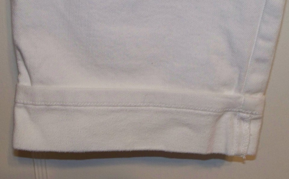 WOMANS WHITE SIZE 12 NYDJ LIFT TUCK TECHNOLOGY ROLLED HEM CAPRI JEANS ...