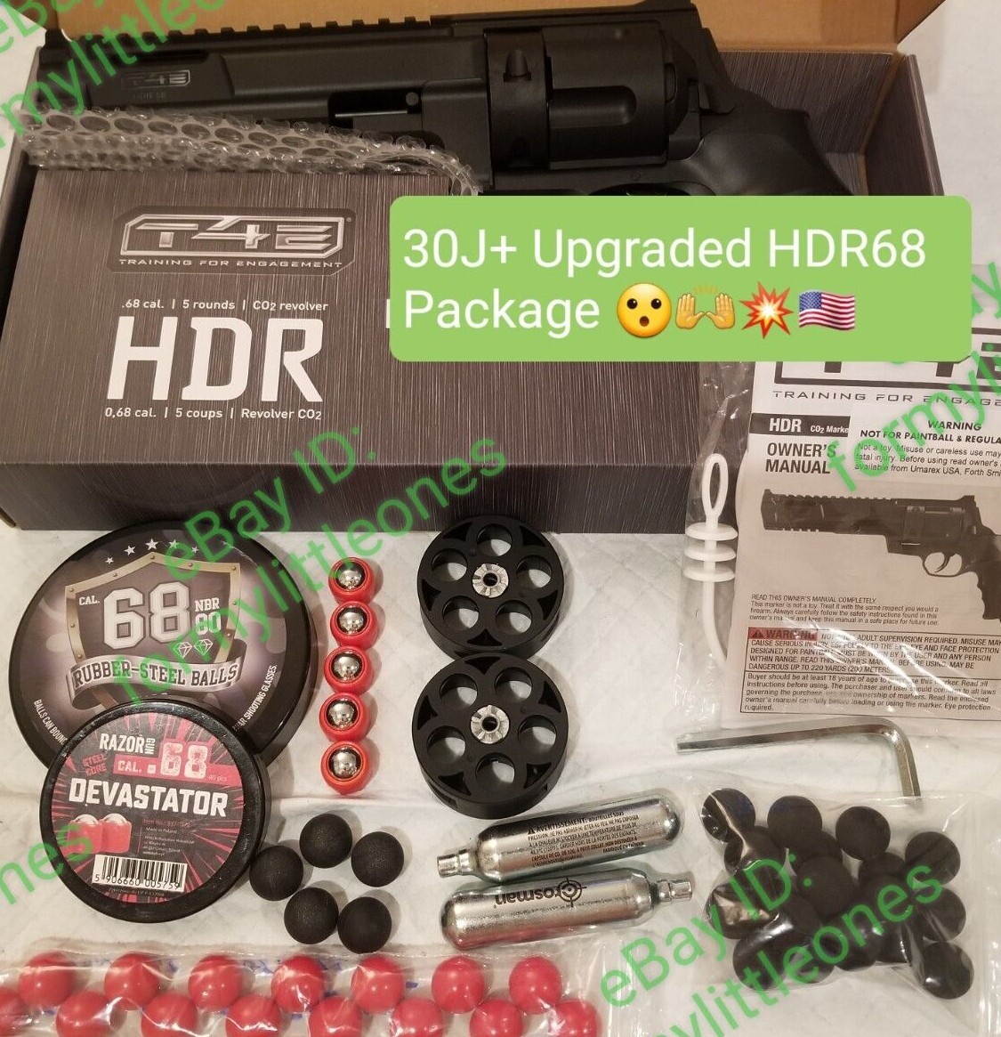 UMAREX T4E HDR68 HDR .68 Cal REVOLVER PISTOL - UPGRADED MODIFIED 30J ...