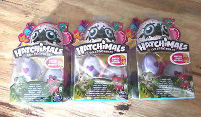 HATCHIMALS COLLEGGTIBLES 2 PACK SEASON 1 LOT OF 3 RARE AUTHENTIC BRAND ...