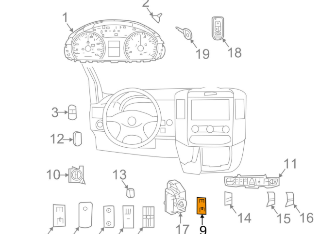 MB SPRINTER W906 Instrument Panel Rocker Switch Button A0095454007 NEW ...