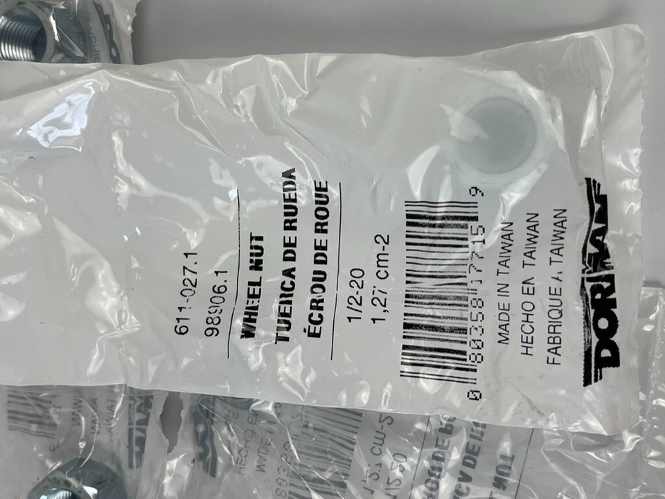 10 pack of 1/2-20 Standard SAE Wheel Lug Nut Dorman # 611-027.1 | eBay