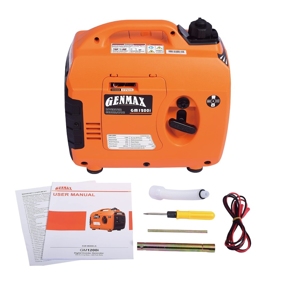GENMAX Portable Generator，1200W Ultra-Quiet Gas Engine, EPA Compliant ...