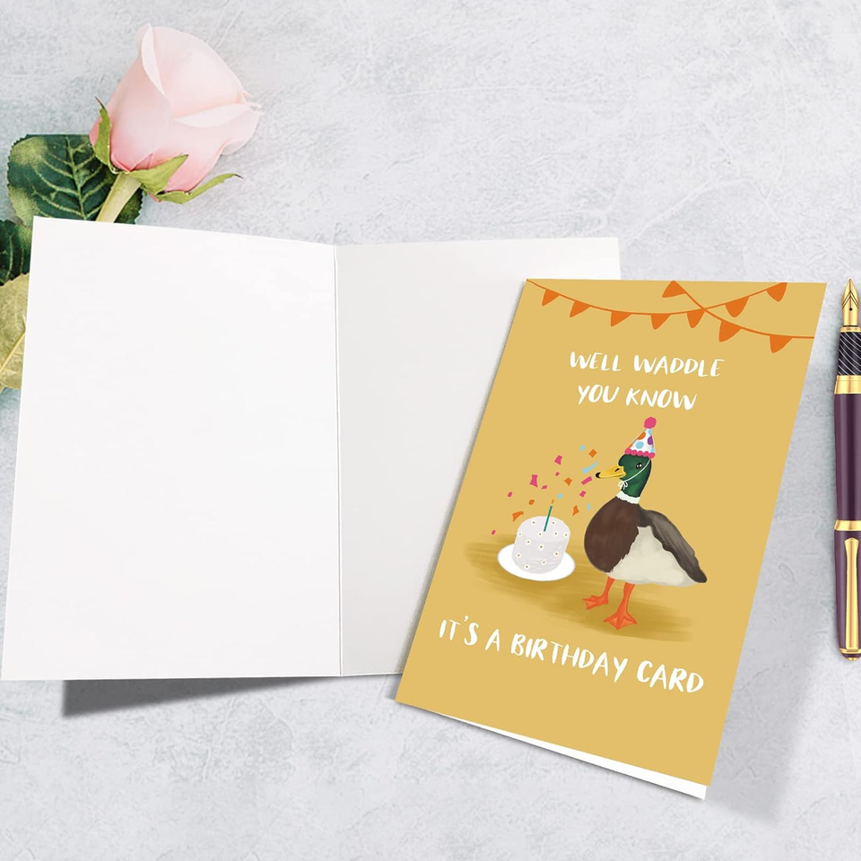 Cute Duck Birthday Card for Duck Lover, Funny Duck Pun Birthday Card ...
