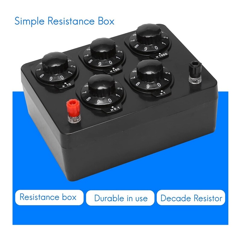 1Pcs Black Resistance Box Iron Variable Decade Resistor 0-9999.9 Ohm ...