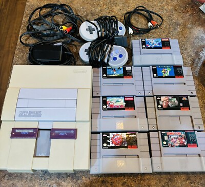 Super Nintendo SNES SNS-001 Console & 7 Game Bundle TESTED | eBay
