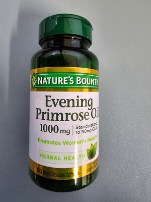 Nature's Bounty Evening Primrose Oil, 1000 mg 60 Rapid Release Softgels ...
