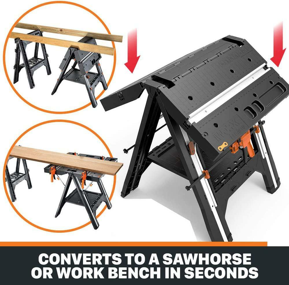 WORX Pegasus Multi-Function Work Table and Sawhorse with Quick Clamps ...
