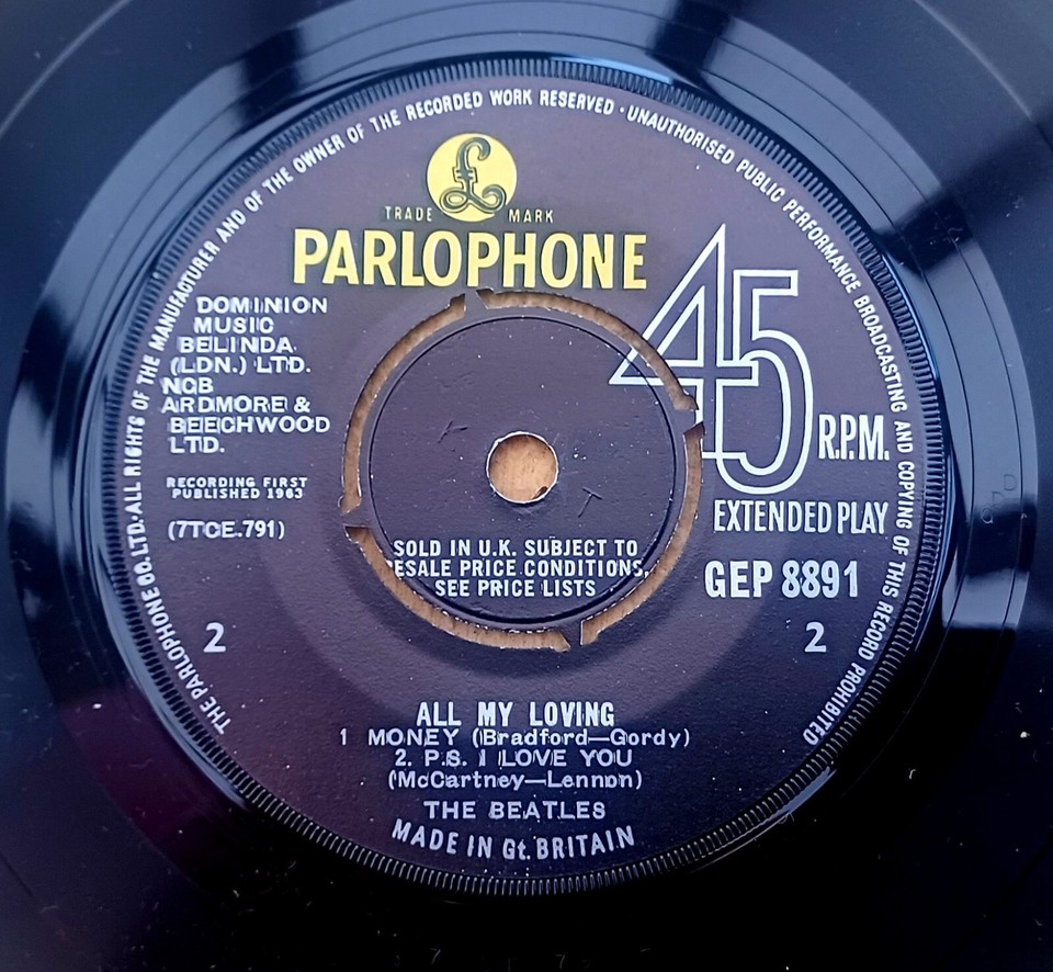 BEATLES " ALL MY LOVING " SUPERB UK VERY RARE NO ROB FREEMAN CREDIT ...