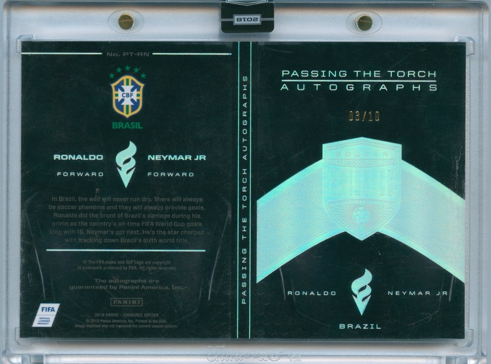 2018 Panini Eminence Ronaldo Neymar Jr Passing The Torch Dual Auto ...