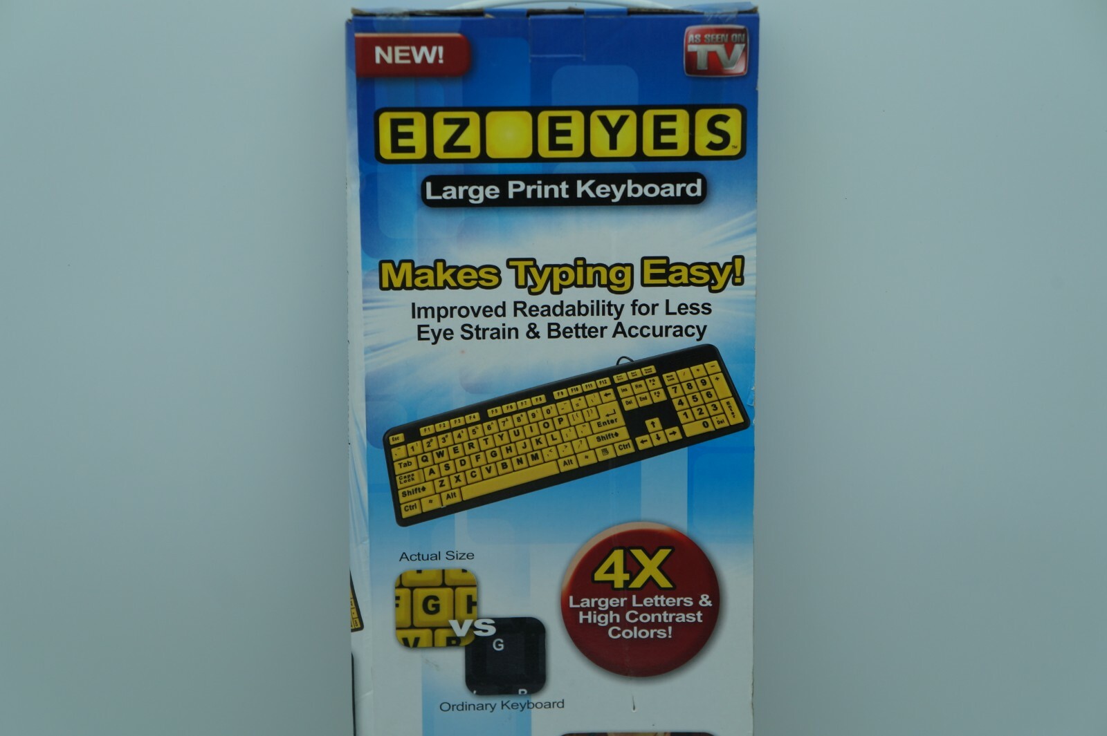 Ez Eyes Large Print USB Keyboard PC And Mac Compatible As Seen On TV ...
