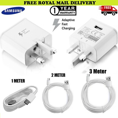 Genuine Samsung Charging Plug & USB-C Charger Cable For Galaxy Phones ...