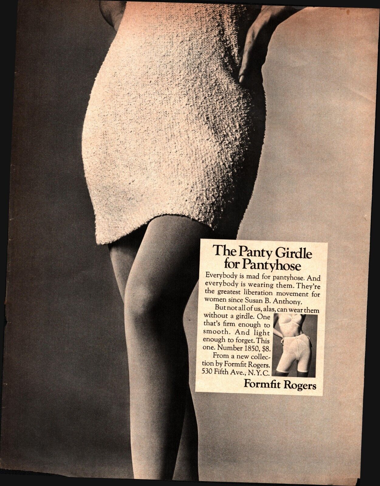 1964 Womens Formfit Blue Dress Shaper Girdle Sexy Legs Vintage Fashion