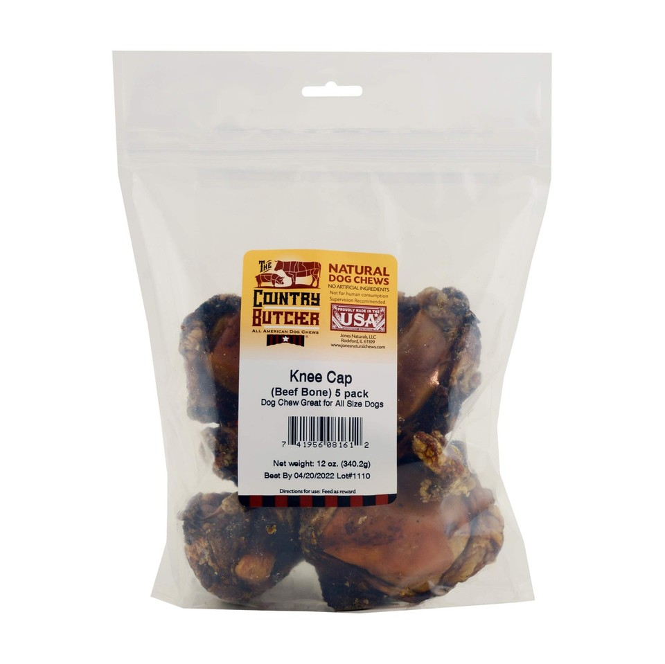 Beef Knee Caps Dog Bones for Aggressive Chewers, Medium Breed Dog Treat ...