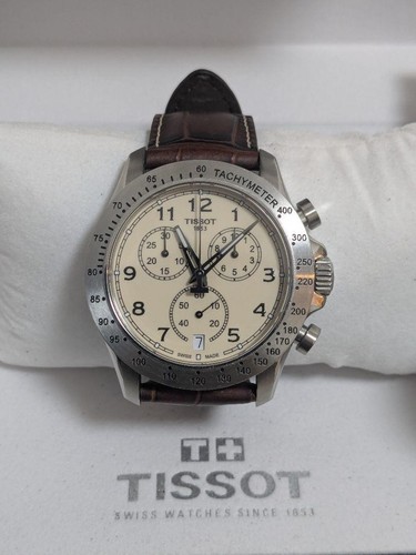 Tissot Chronograph T106417A Men's Watch Ivory Dial Analog Quartz Round ...