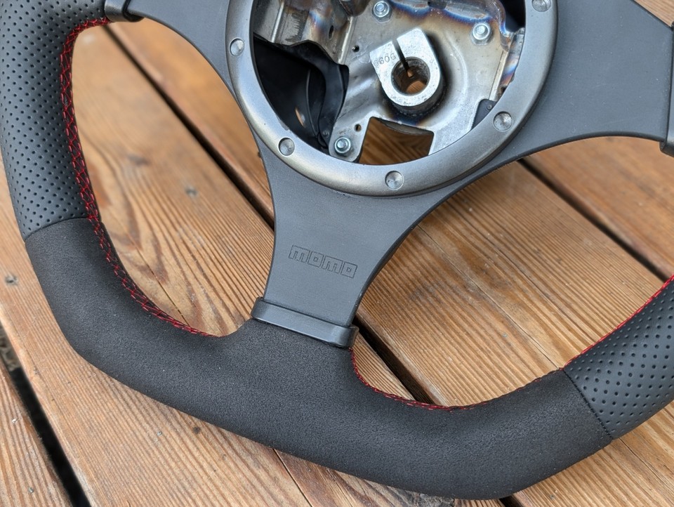 NEW LEATHER Steering Wheel OEM Mitsubishi Lancer Evolution 7 8 9 FLAT ...