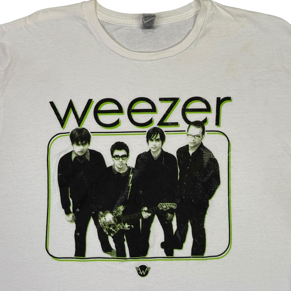 Weezer Shirt Green Album Mens 2XL White Short Sleeve Band Graphic Tee ...