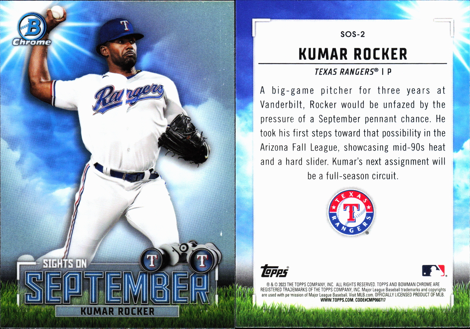 2023 Bowman #SOS-2 Kumar Rocker Sights on September (C1) | eBay