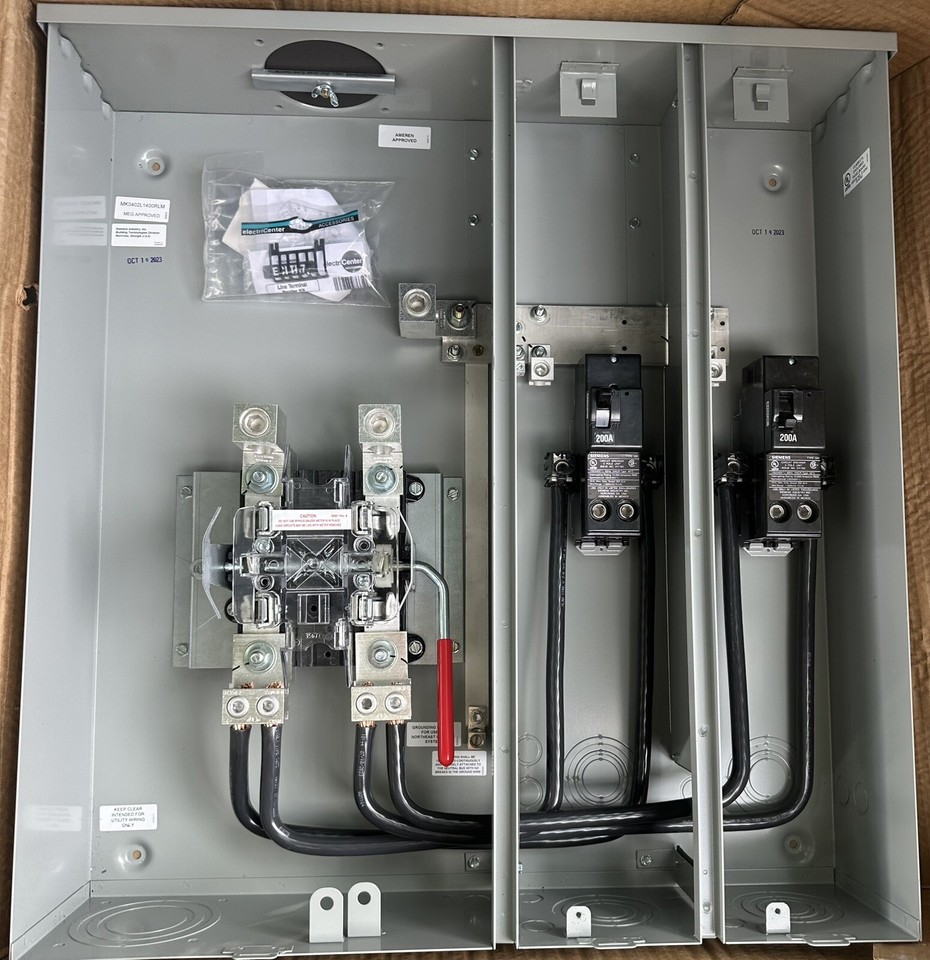 Siemens 400 Amp With Breaker 2x 200 Disconnect Meter Socket ...