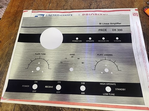 Pride Dx-300 Linear Amplifier Replacement Face Decal Brushed Silver | eBay