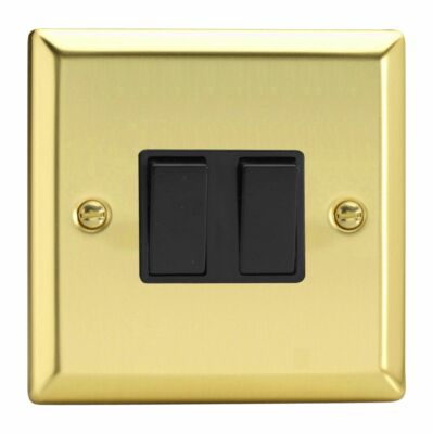 Varilight XV2B Victorian Polished Brass 2 Gang 1 or 2 Way Rocker Light ...