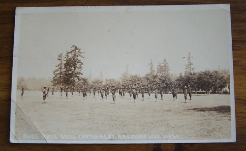 WWI era US Army Camp Lewis Washington Photo Postcard AEF drilling 1old ...