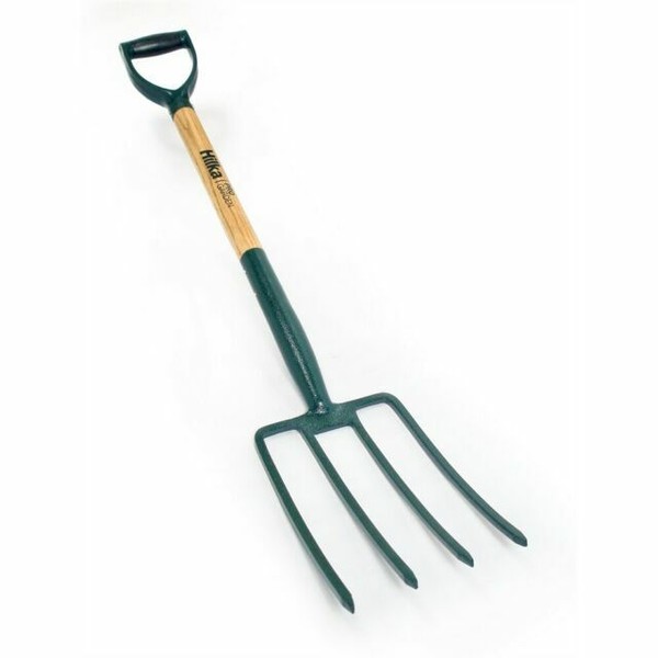 Hilka Carbon Steel Farmer Gardening Garden Digging Fork Soft Grip Handl ...