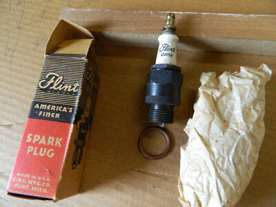 spark plug, Flint Aero No. 5, sm hex, C. V. S. mfg co. Flint, MI, 18mm ...