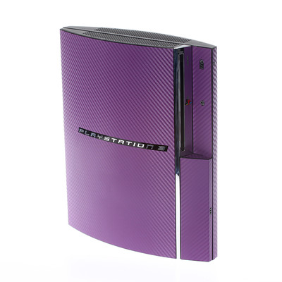 Textured Purple Carbon Fibre Playstation PS3 Fat decal skin cover wrap ...