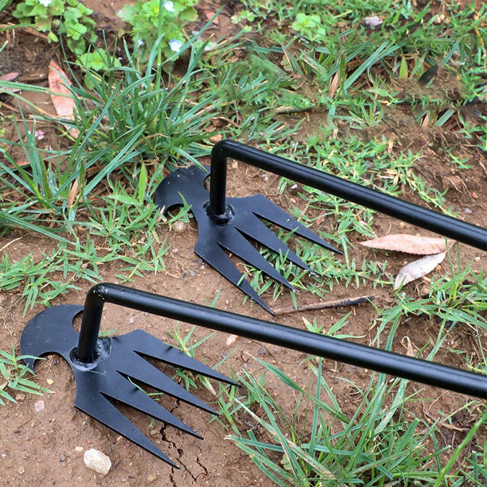 Hand Weeder Tool 4 Teeth Manual Weeder with Ergonomic Handle for Lawn ...