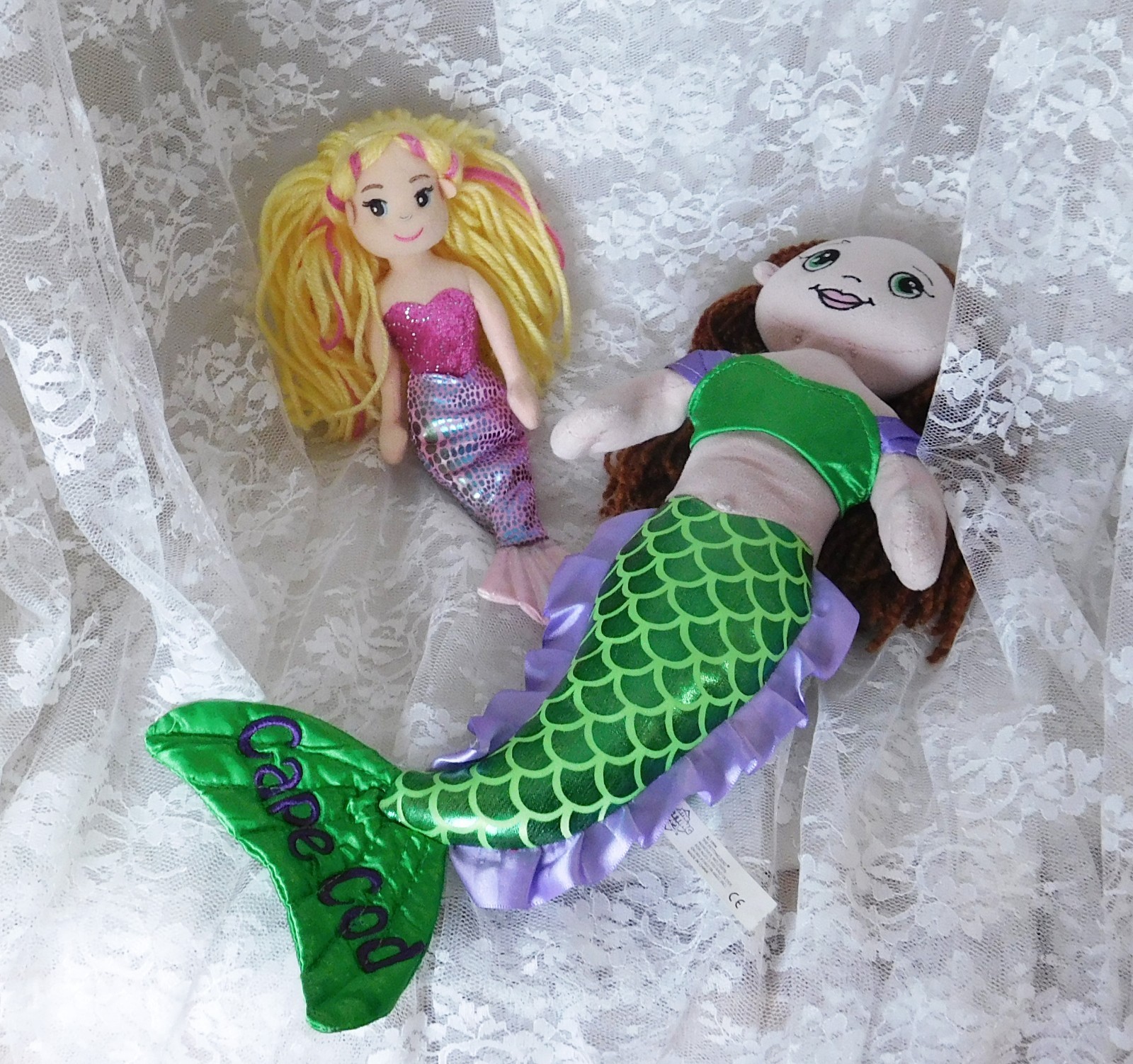 The Petting Zoo 17" Cape Cod Plush Mermaid and Aurora 9 1/2" Plush ...