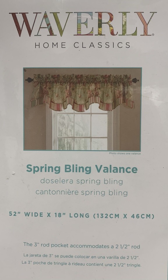 WAVERLY Classics Spring Bling Vapor Window Valances 52"x 18" Short ...
