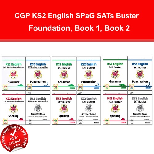CGP KS2 English SPaG SAT Buster Foundation, Book 1, Book 2 Collection ...