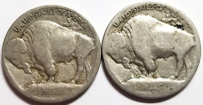 Dateless 1913 PD Type 1 Raised Mound Buffalo Nickels (2 coins) Free ...