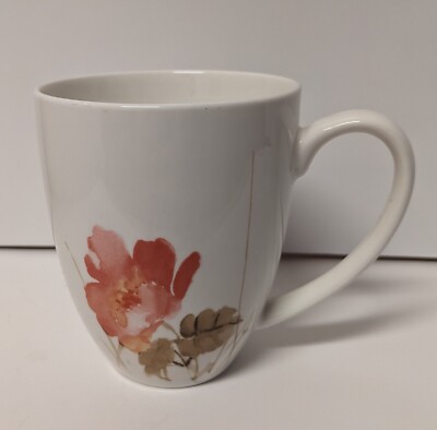 Amore By Oneida Porcelain Coffee Mug Tea Cup White W/Floral Design ...