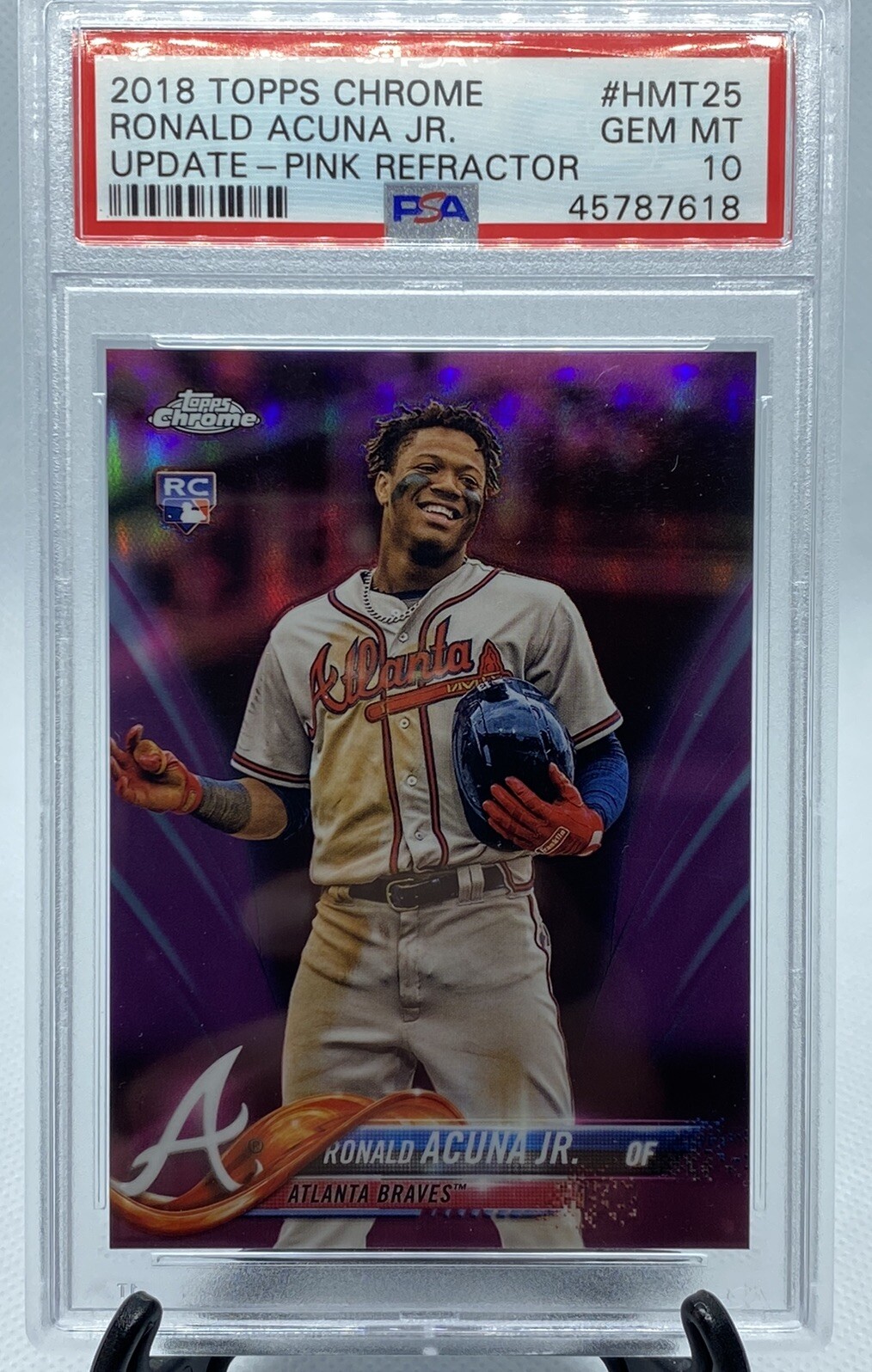 Ronald Acuna Jr. 2018 Topps Chrome Update #HMT25 Pink Refractor Price ...
