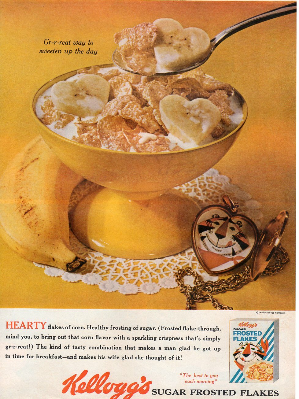 Vintage advertising print KELLOGG's Frosted Flakes Tony Tiger Hearty ...