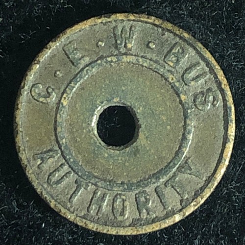 C.E.W. Bus Authority (Oak Ridge, TN) G/F One Fare Zinc Token 16mm ...